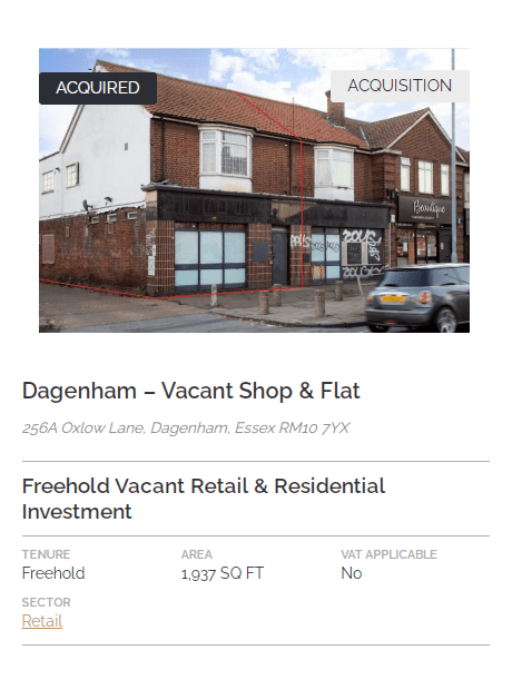 COMPLETED SALE – 256a Oxlow Lane, Dagenham, Essex RM10 7YX | Blue Alpine