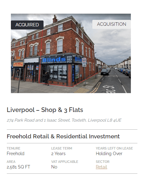 COMPLETED SALE – 274 Park Road and 1 Isaac Street, Toxteth, Liverpool ...