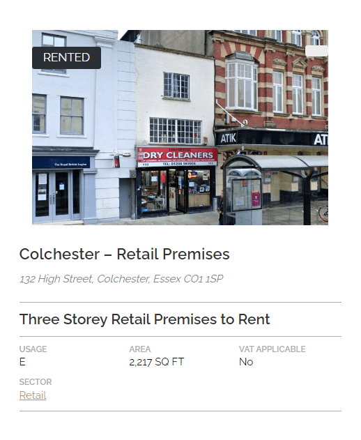 COMPLETED LEASE - 132 High Street, Colchester, Essex CO1 1SP | Blue Alpine