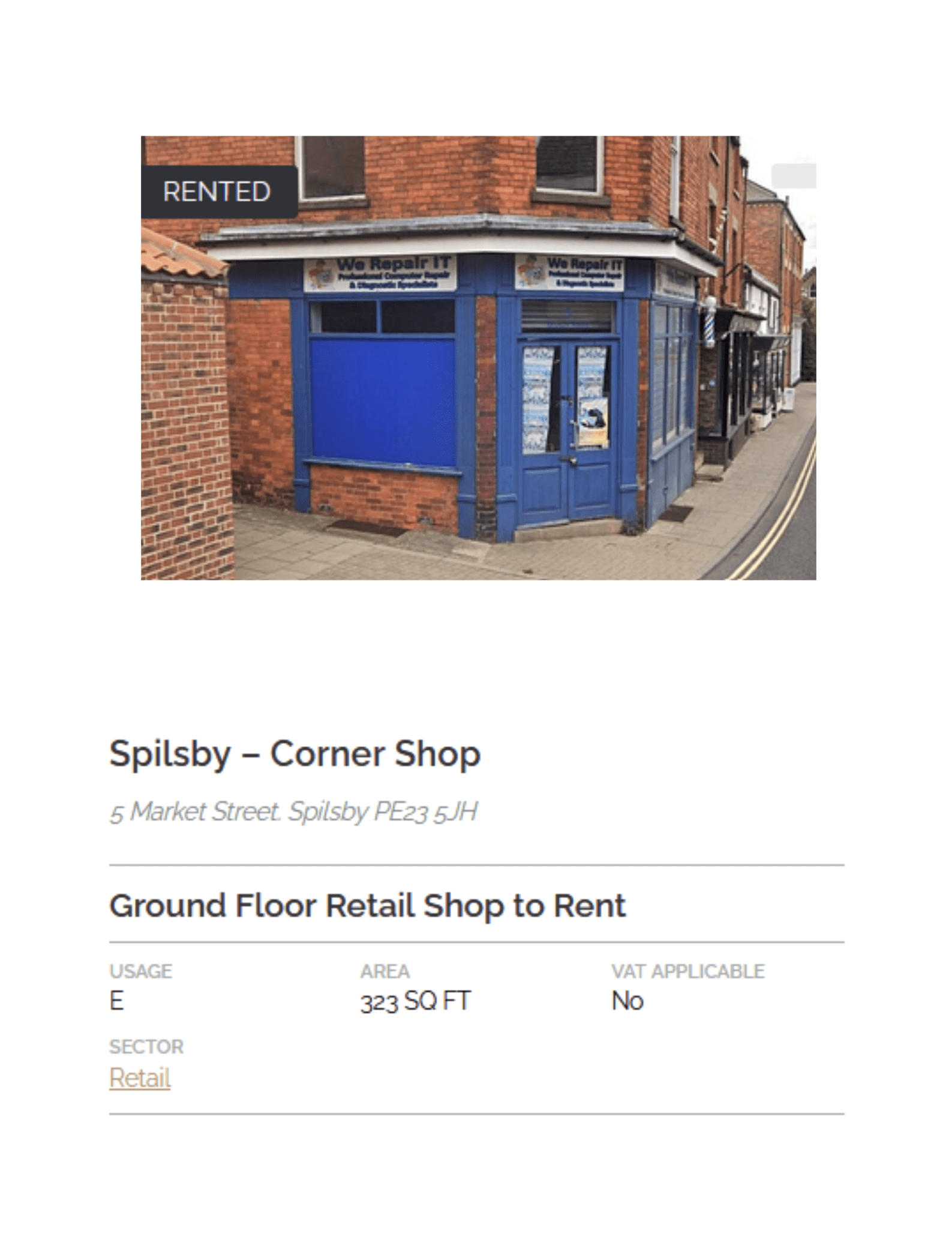 COMPLETED LEASE - 5 Market Street, Spilsby PE23 5JH | Blue Alpine