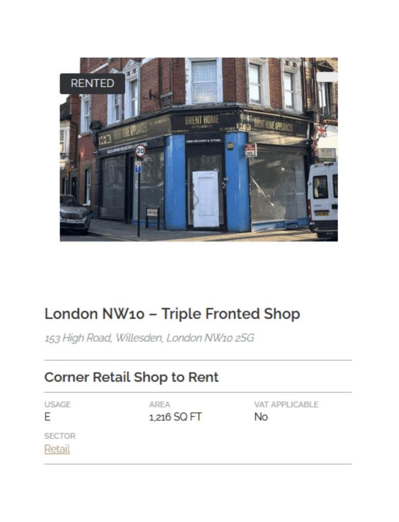 COMPLETED LEASE - 153 High Road, Willesden Green, Willesden, London NW10 2SG | Blue Alpine